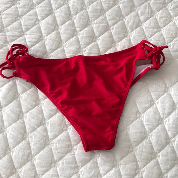 CUSTOM | Swim | Custom Red Bikini Med Adjustable Bottomsnew | Poshmark